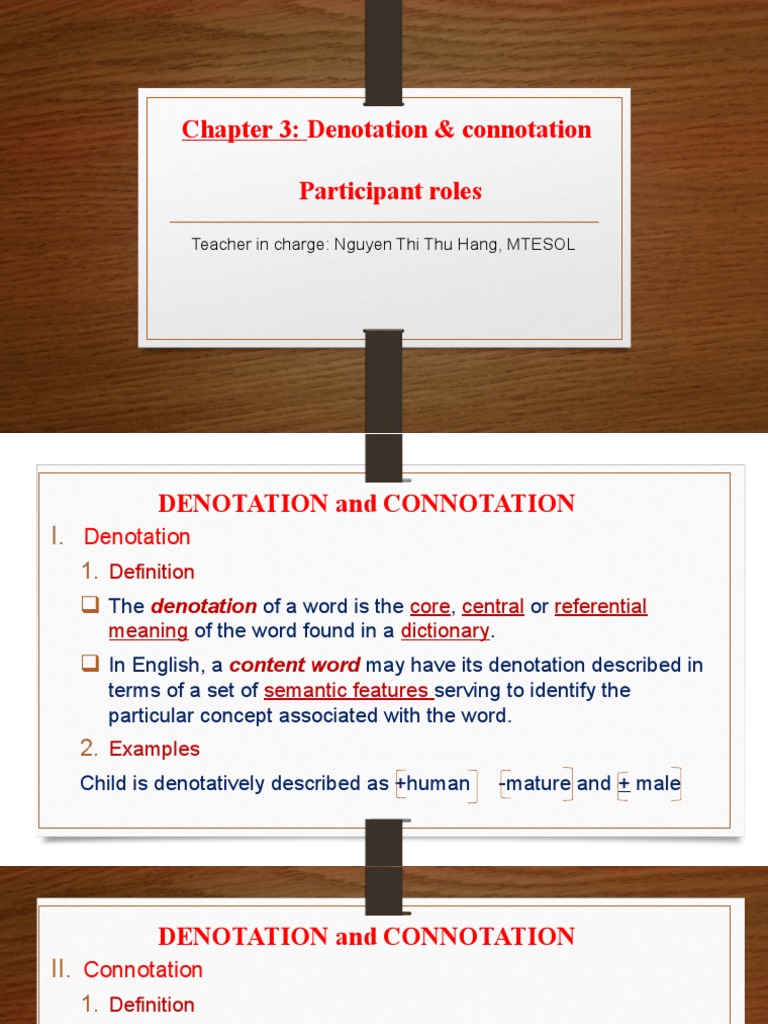 Chapter 3 - DENOTATION CONNOTATION | PDF | Connotation | Word