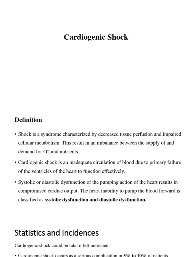 Cardiogenic Shock | PDF | Heart | Shock (Circulatory)