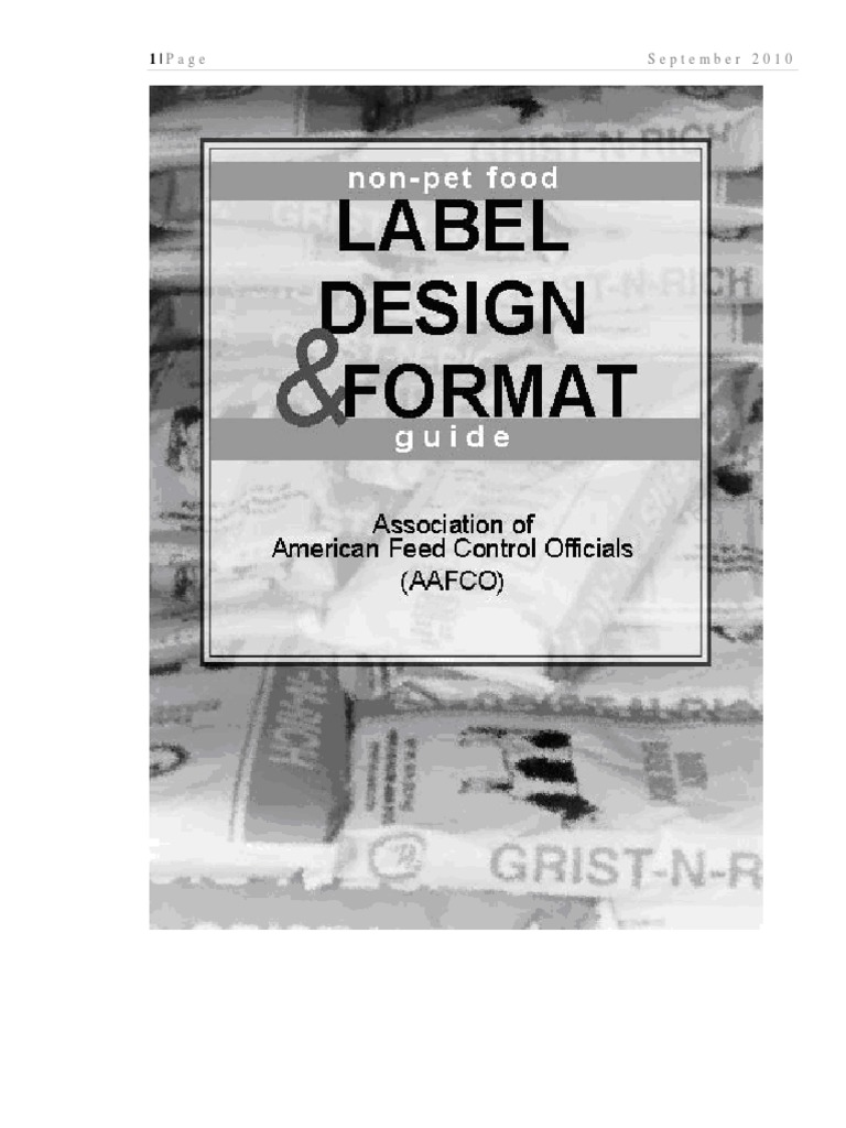 AAFCO Non Pet Food Labeling Guide | PDF | Flour | Cattle