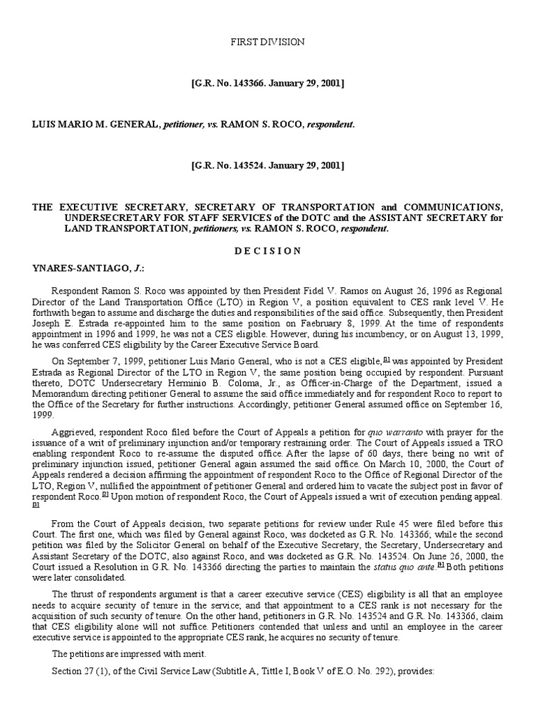 CSC - General Vs Roco | PDF | Appeal | Injunction