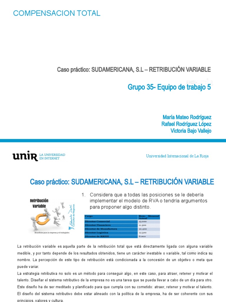 Equipo5 - Compensacion - Retribucion Variable | PDF | Business | Economias