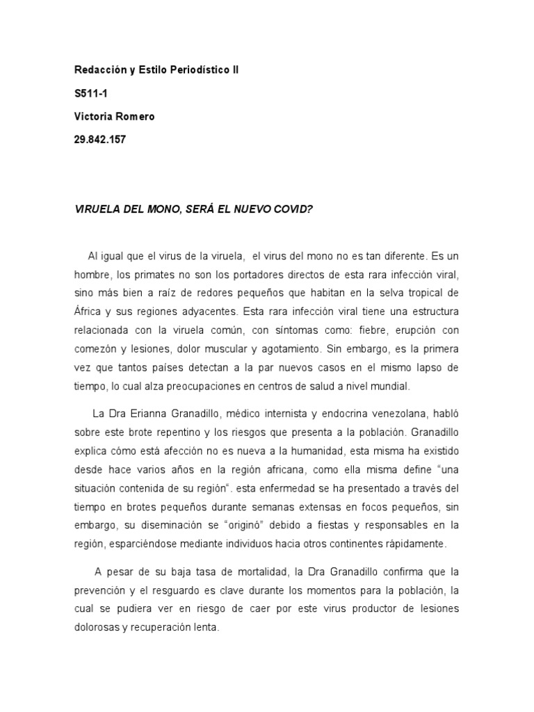 Redacción y Estilo Periodístico II Victoria Romero | PDF