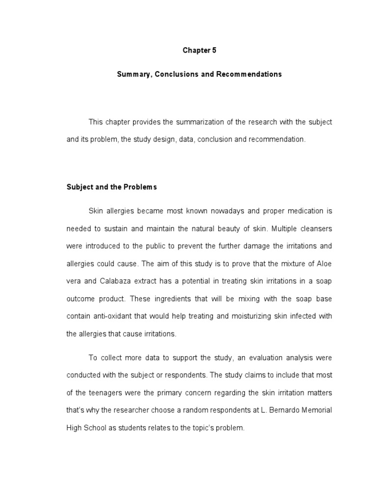 Chapter 5 Summary Findings and Recommendations | PDF | Health Sciences