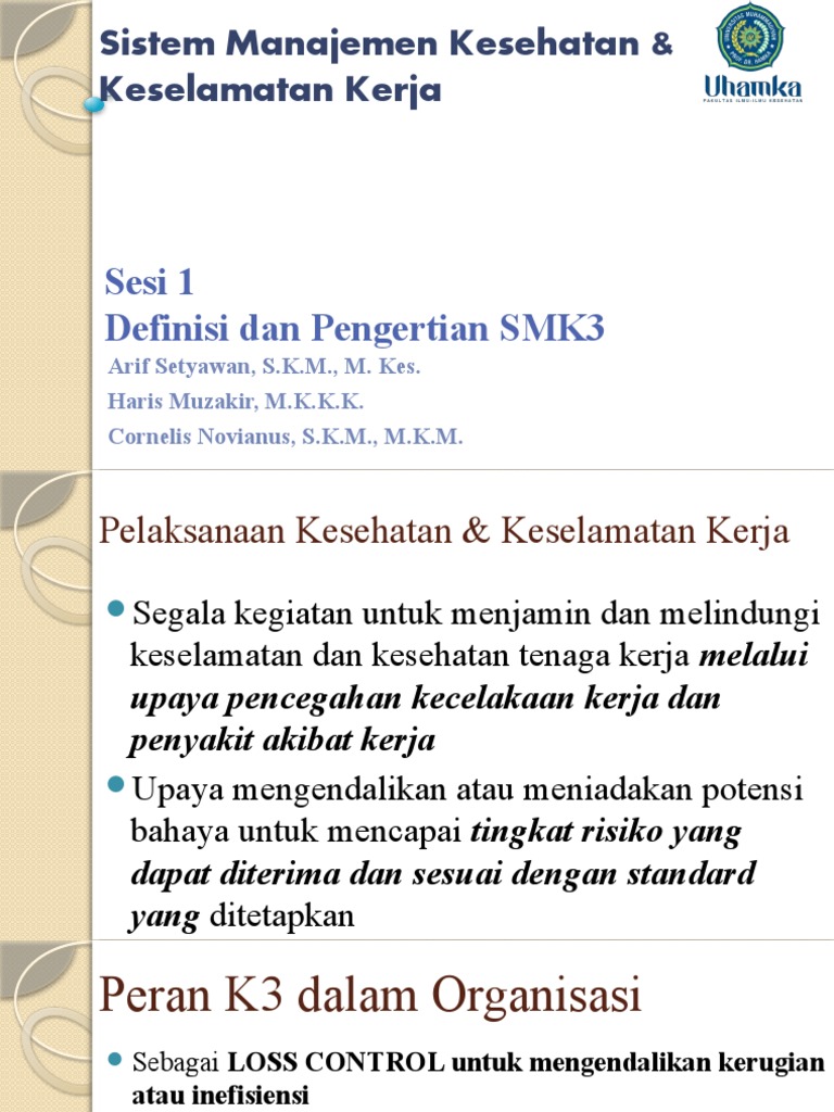 Sesi 1-Definisi Dan Pengertian SMK3 | PDF