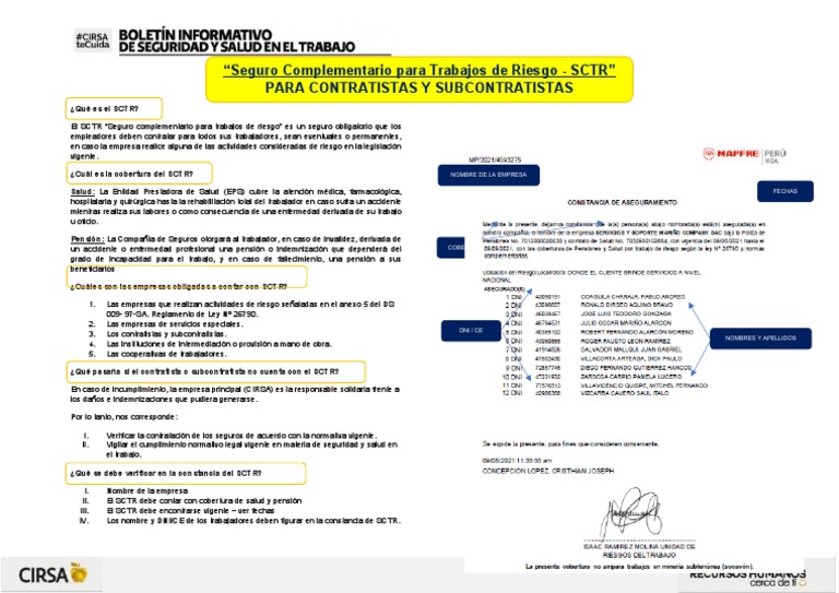 Boletin Qué Es El SCTR | PDF | Seguro