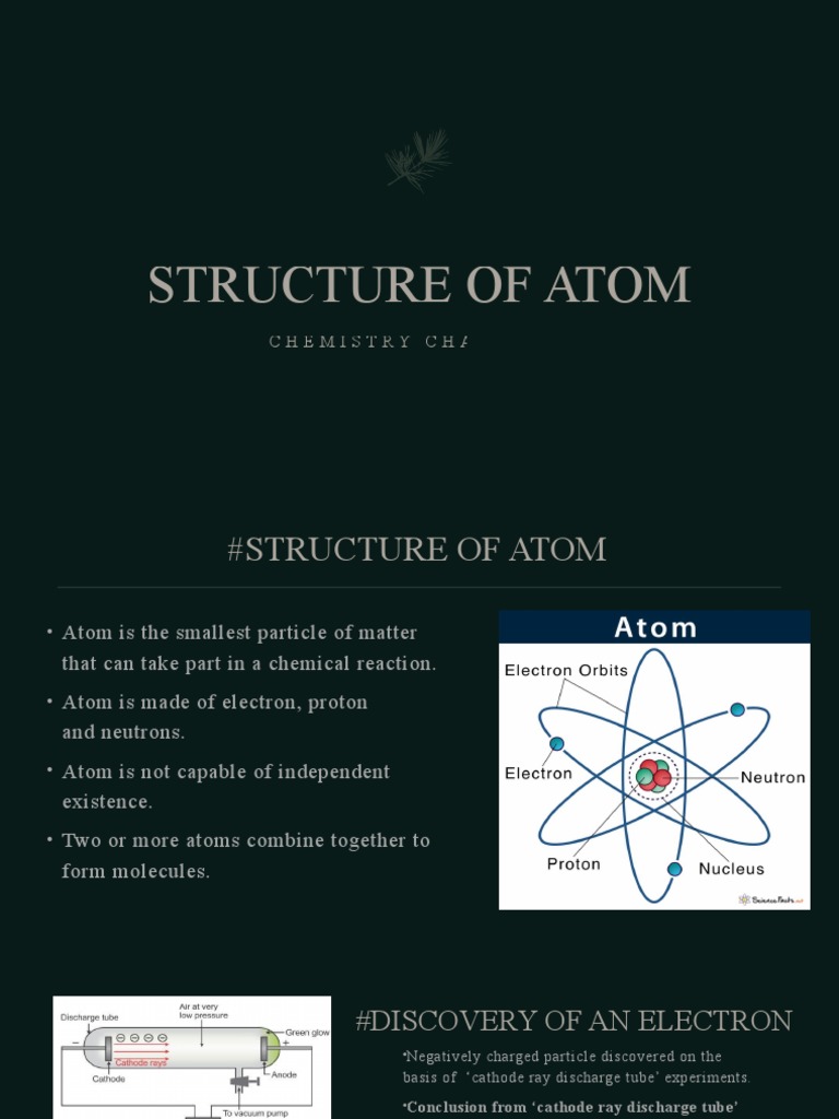 Structure of Atom: Chemistry Chapter 2 | PDF | Atoms | Atomic Nucleus