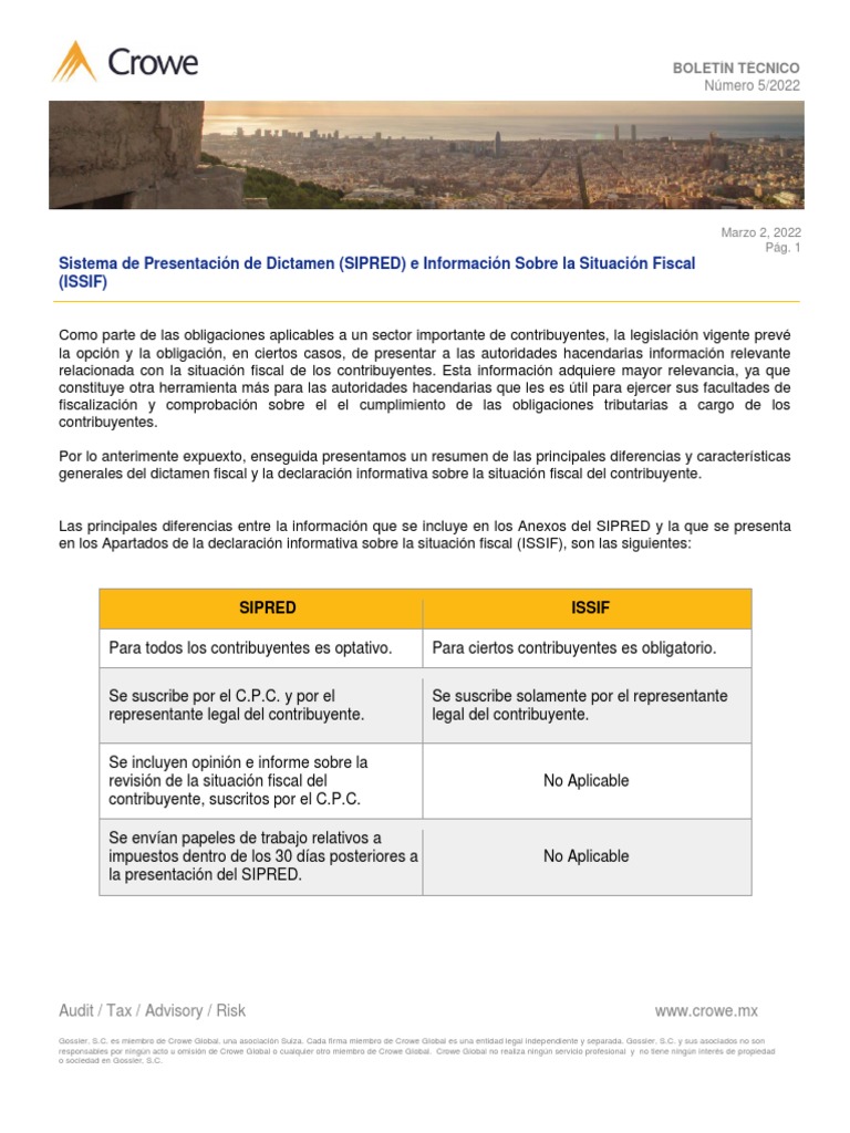BT 05.2022 Sipred e Issif. RMF2022 | PDF | Impuesto sobre la renta ...