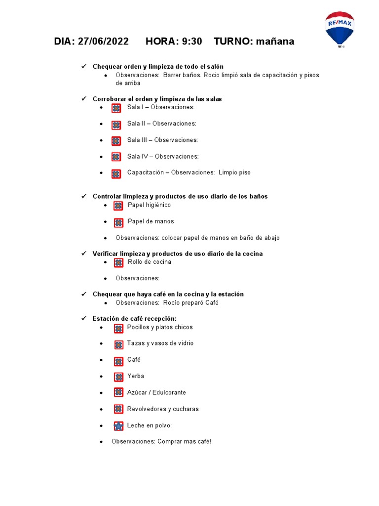 Check List Recepción 24 | PDF