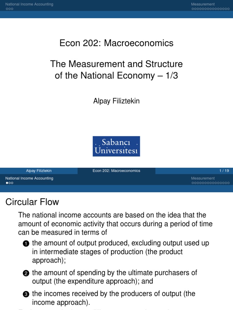 Econ 202: Macroeconomics The Measurement and Structure of The National ...