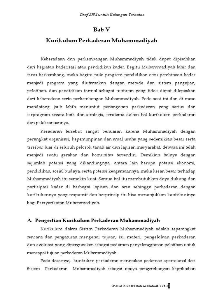 SPM Bab V Kurikulum Perkaderan | PDF