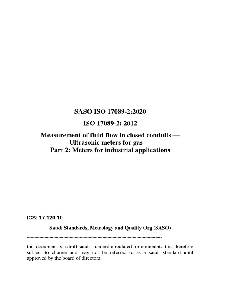 Saso Iso 17089 2 2020 e | PDF | Flow Measurement | Pipe (Fluid Conveyance)