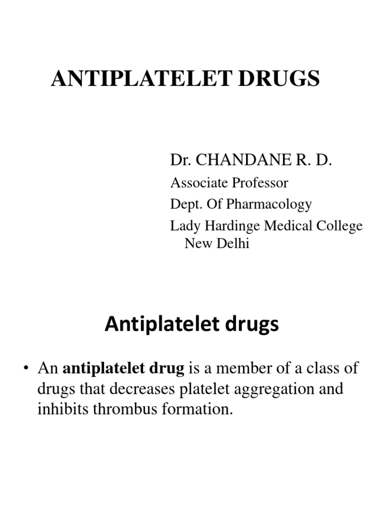 Overview of Antiplatelet Drugs | PDF | Platelet | Coagulation