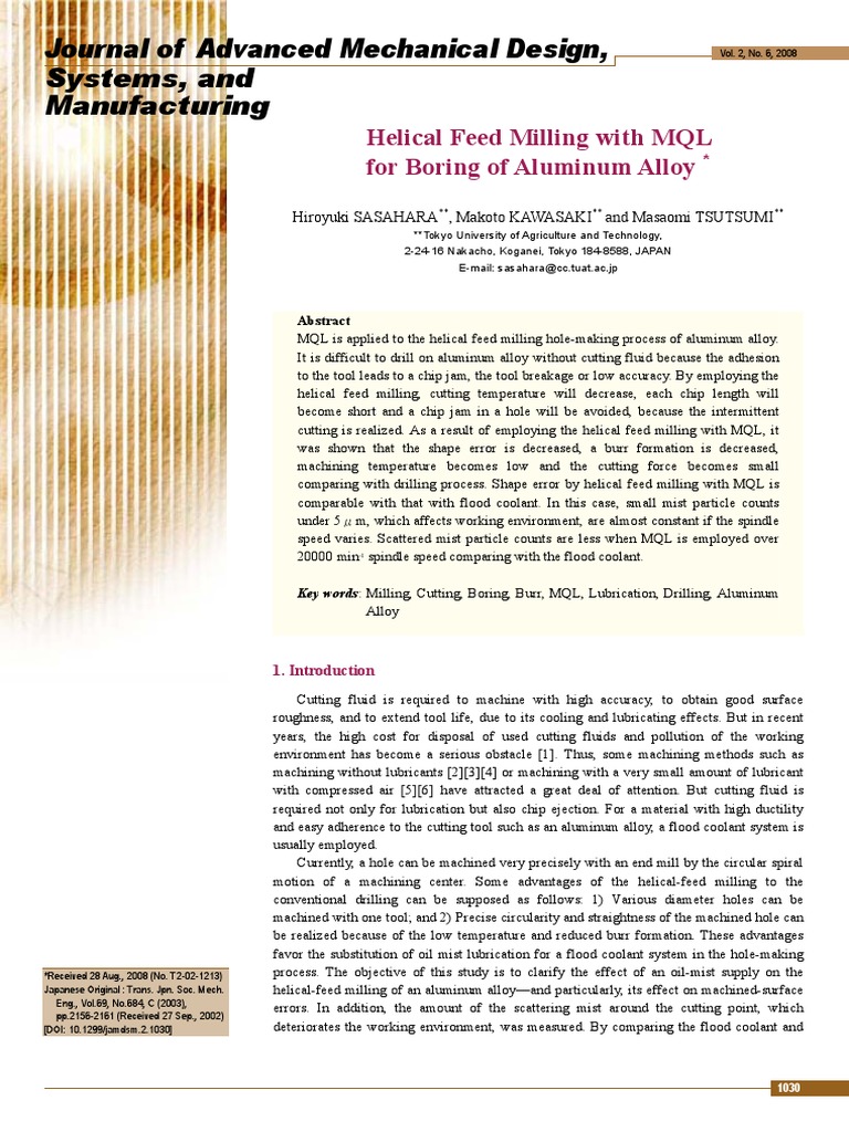 Journal of Advanced Mechanical Design, Systems, and Manufacturing | PDF ...