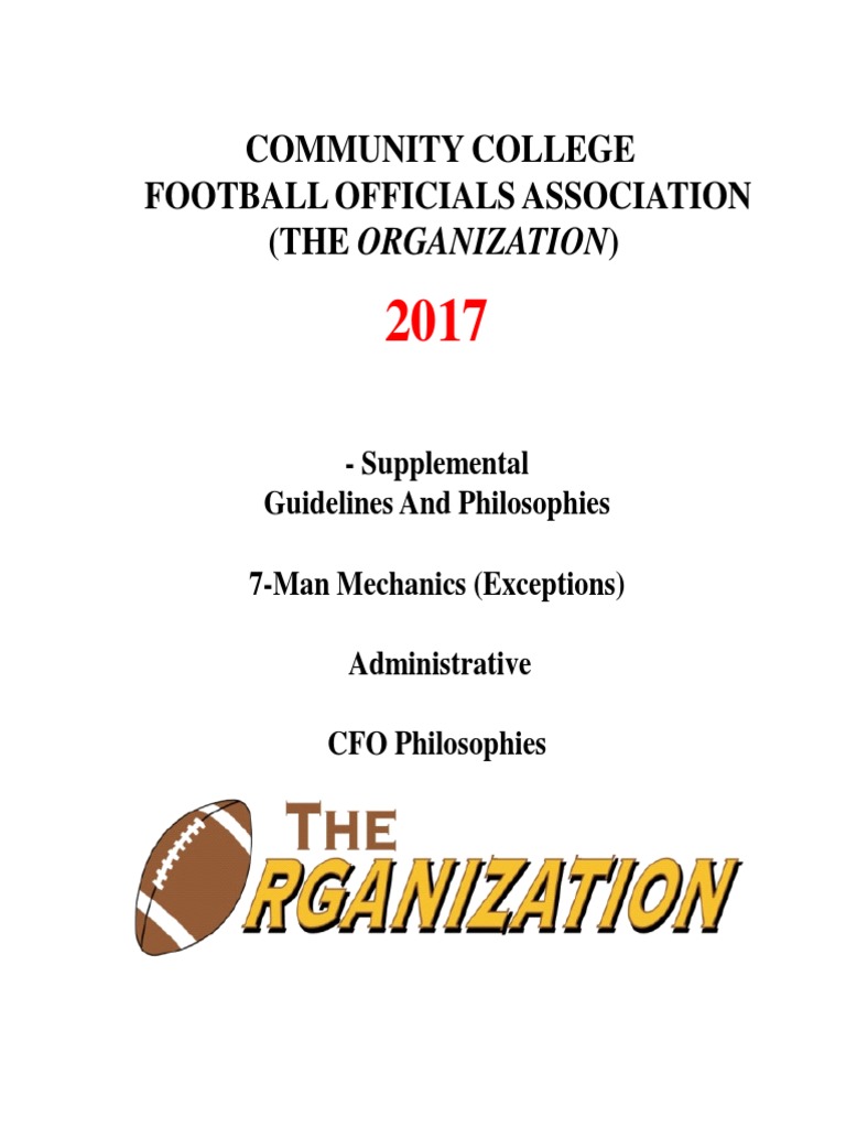 Community College Football Officials Association Supplemental ...