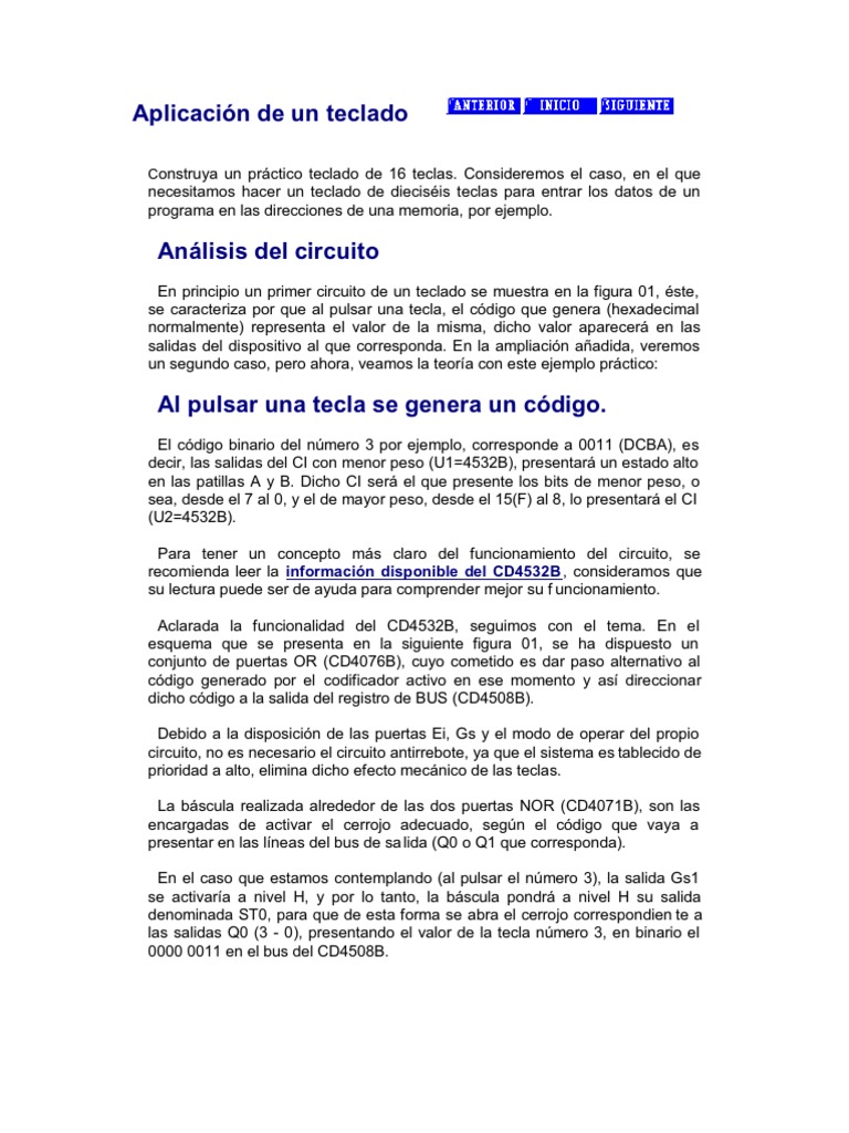 Aplicación de Un Teclado | PDF | Decimal codificado en binario | Áreas ...