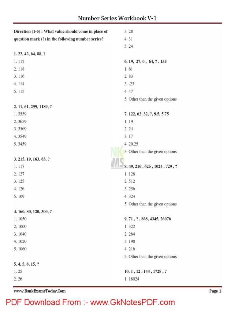 Number Series Solved Part 1 | PDF | Algorithms | Applied Mathematics