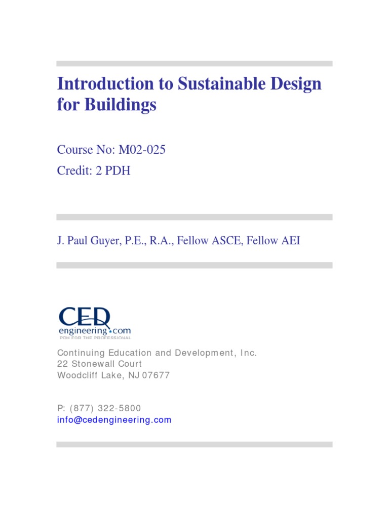 An Introduction To Sustainable Design For Buildings R1 | PDF ...