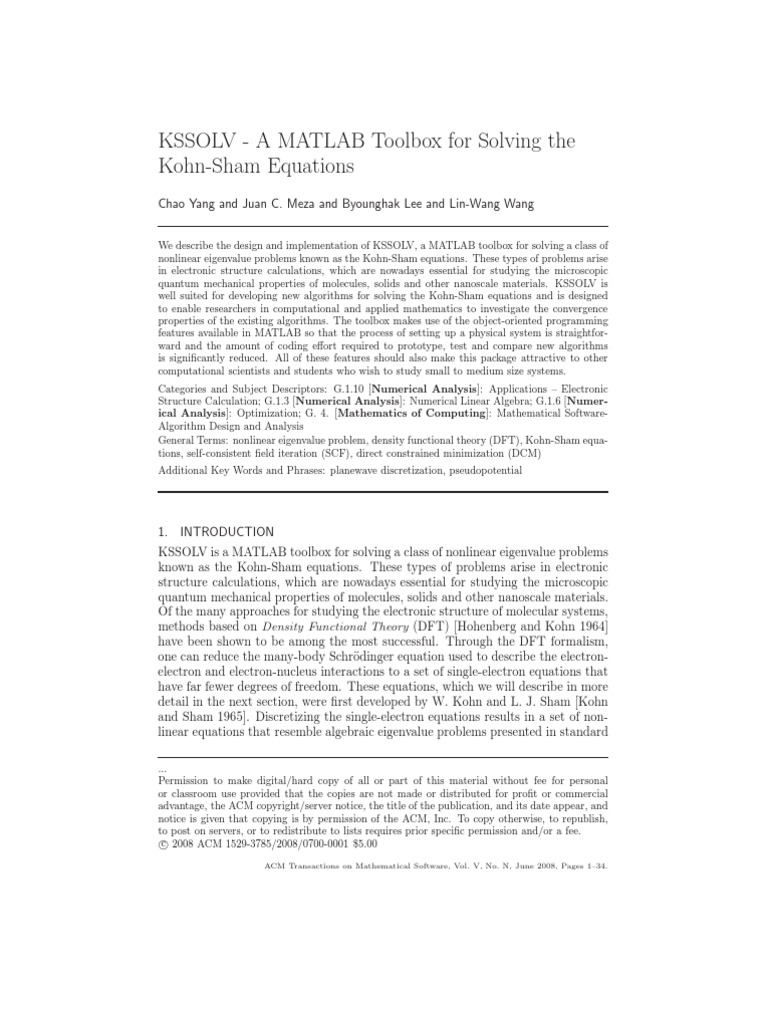 Matlab DFT | PDF | Density Functional Theory | Numerical Analysis