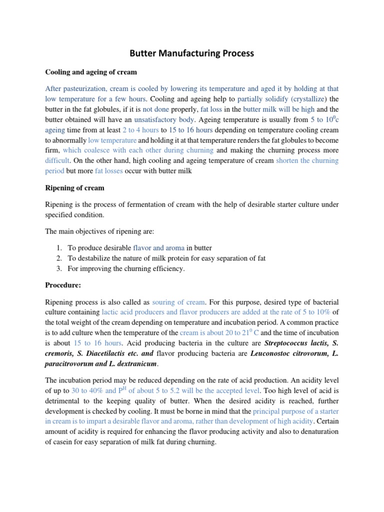 A Comprehensive Review of the Butter Manufacturing Process from Cream ...