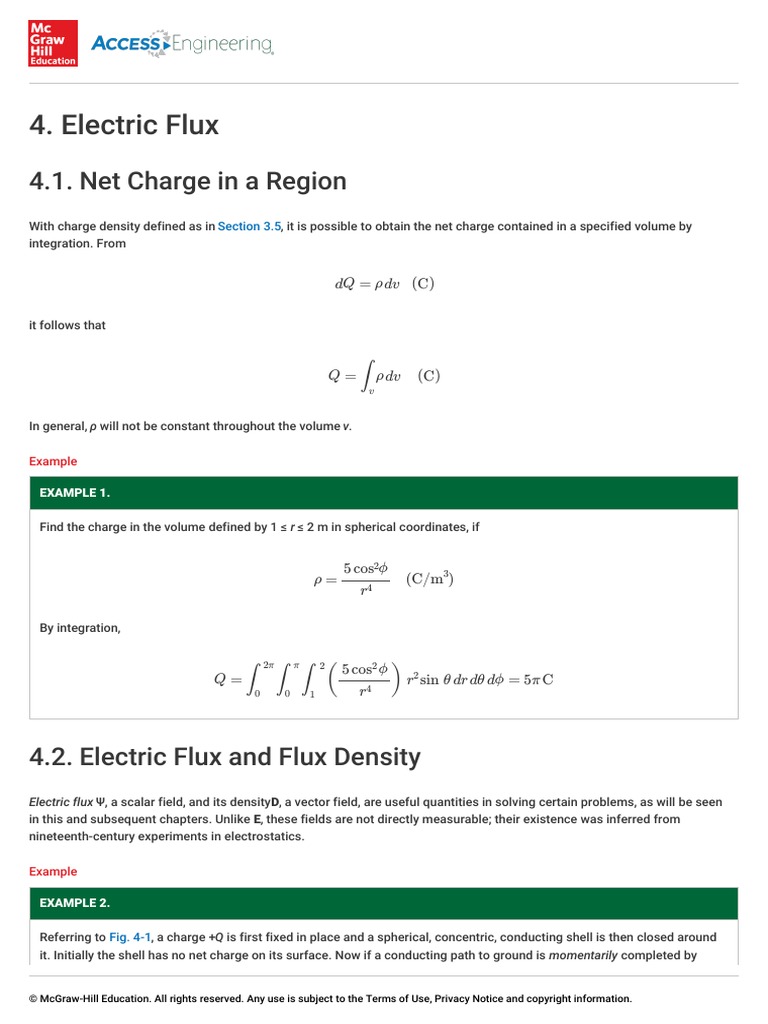 Electric Flux: 4.1. Net Charge in A Region | PDF | Flux | Electromagnetism