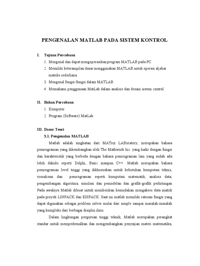 Praktikum MATLAB | PDF