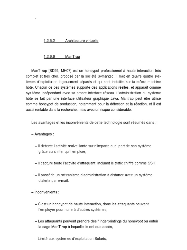 Définition et fonctionnement de ManTrap | PDF | Télécommunications ...