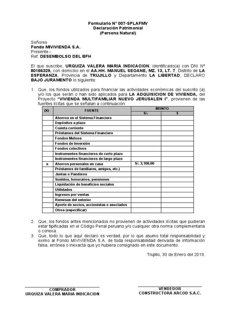 Formulario #007-Splafmv | PDF | Economias