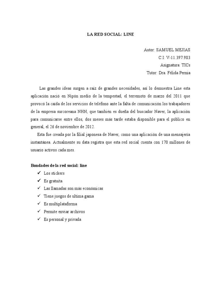 Red Social Line | PDF