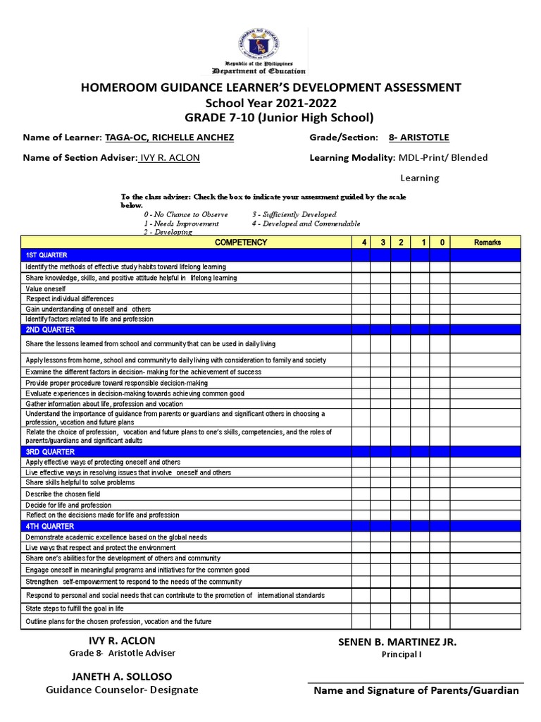 Homeroom Guidance | PDF | Learning | Decision Making