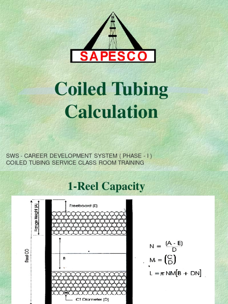 Coiled Tubing Calculation: Sws - Career Development System (Phase - I) Coiled Tubing Service ...