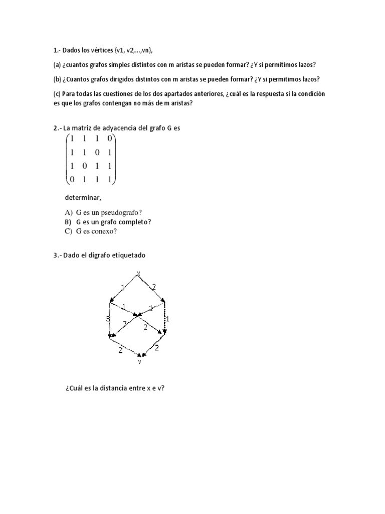 Ejercicios de Grafos Ii | PDF