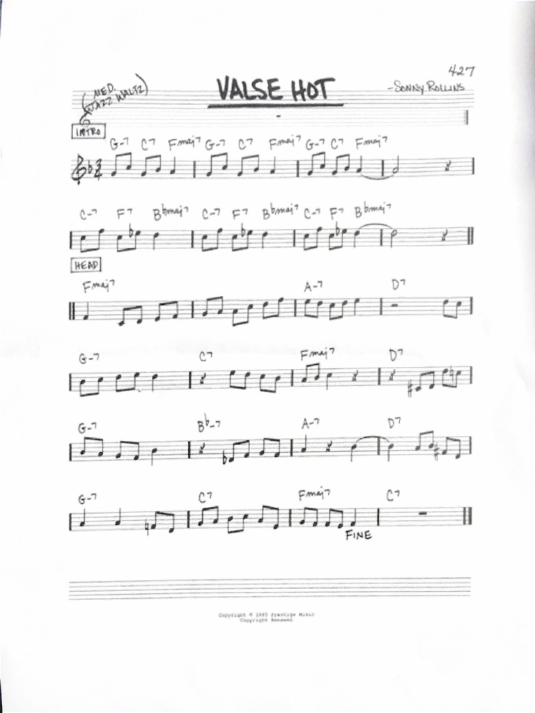 Partitura Valse Hot | PDF