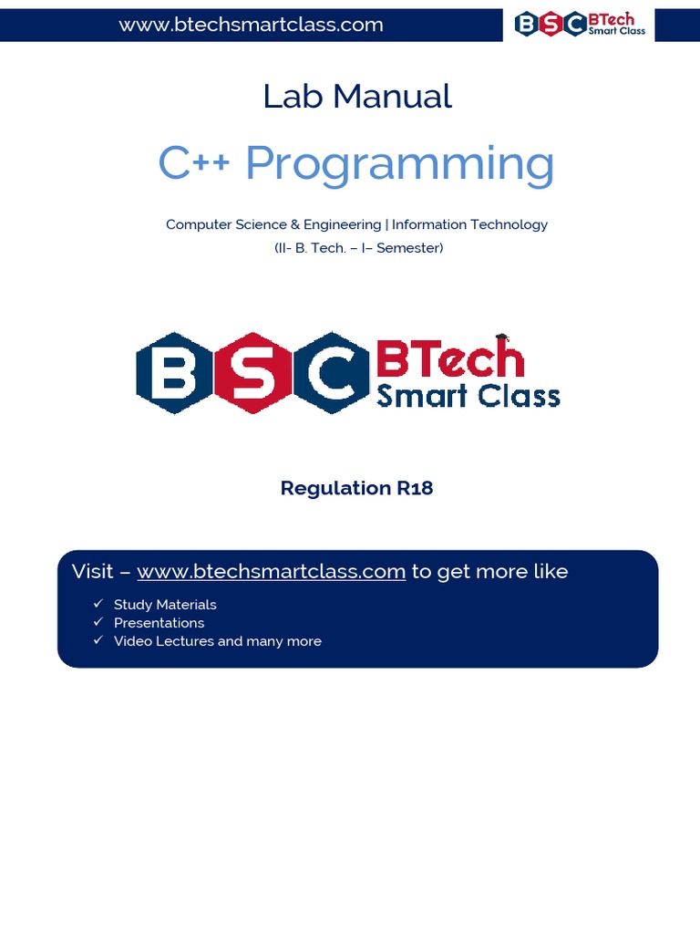 C Programming Lab Manual R18 Jntuh Pdf Pointer Computer Programming C