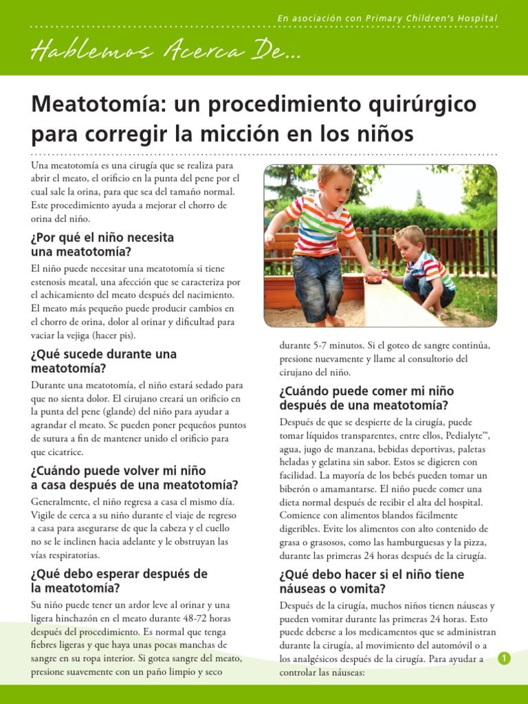 Meatotomy A Surgical Procedure To Correct Urination in Boys (Let's Talk ...