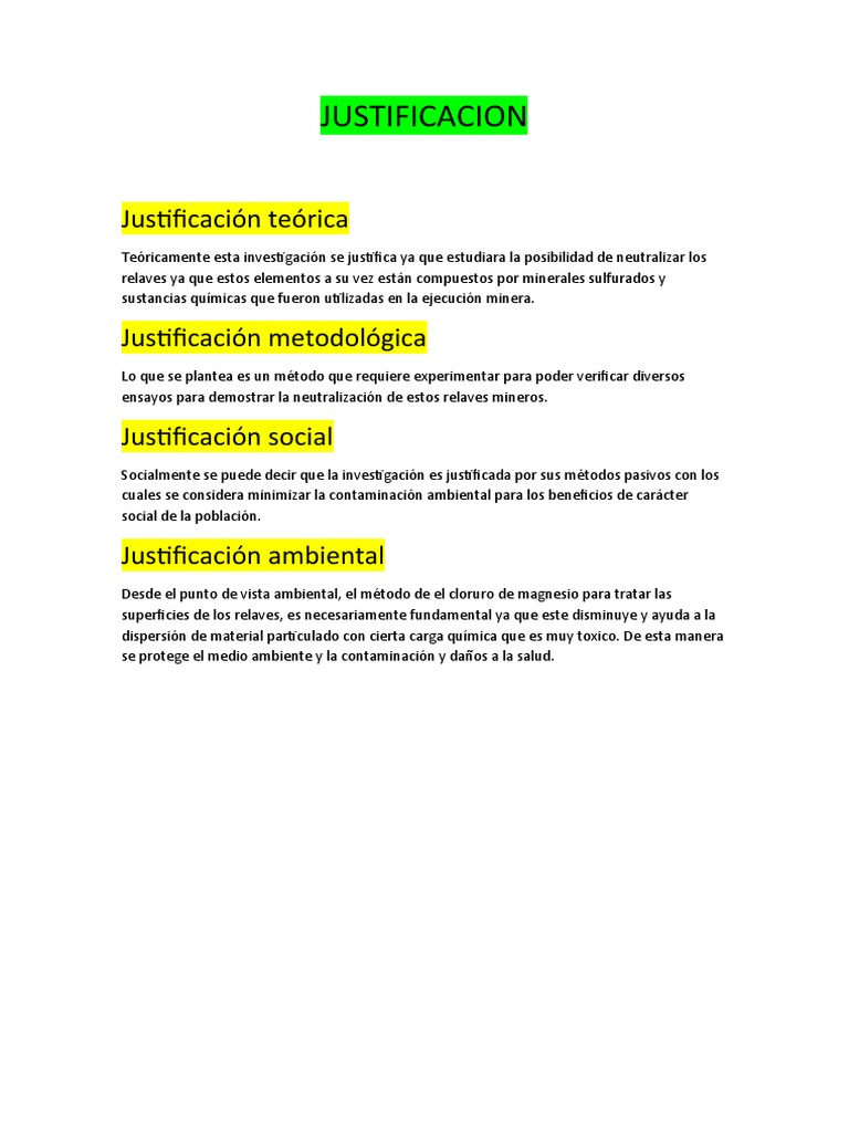 JUSTIFICACION | PDF | Salud y bienestar