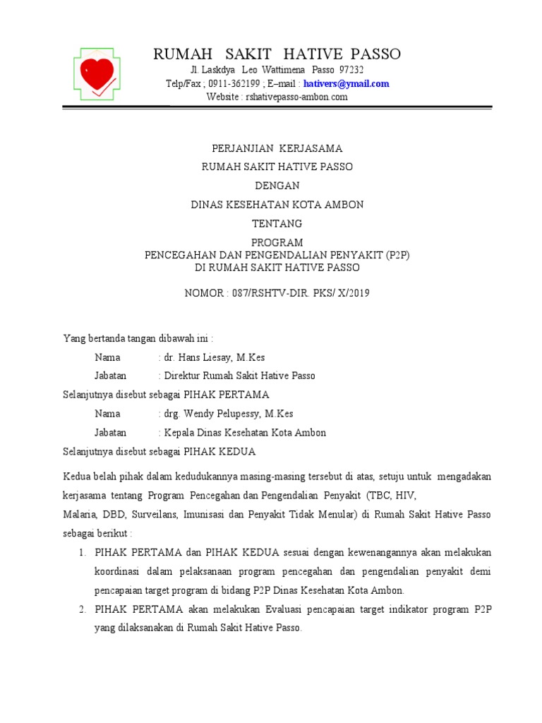 PKS RSH - Dinkes | PDF | Sains & Matematika