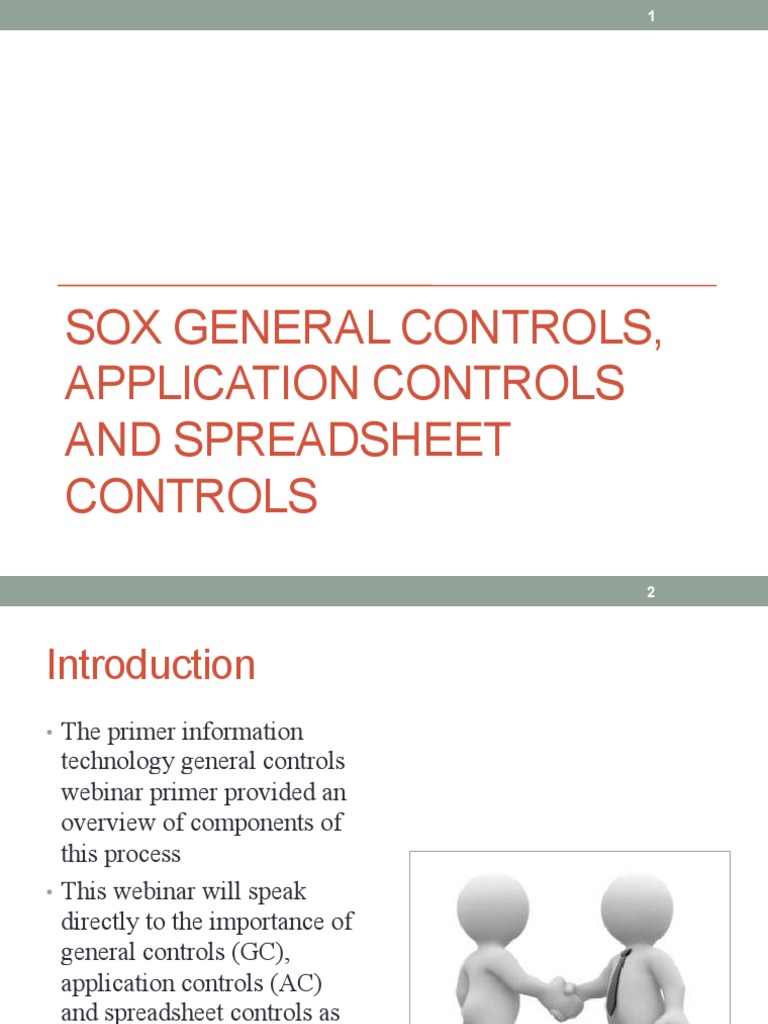 SOX Controls: IT and Spreadsheet Insights | PDF | Sarbanes–Oxley Act ...