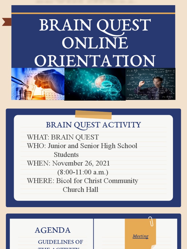 Brain Quest Online Orientation Guide | PDF | Mechanics | Science