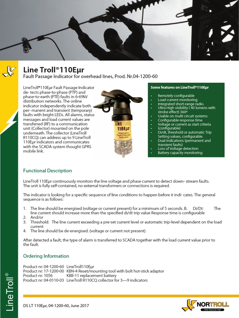 Line Troll®110E R: Fault Passage Indicator For Overhead Lines, Prod. Nr ...