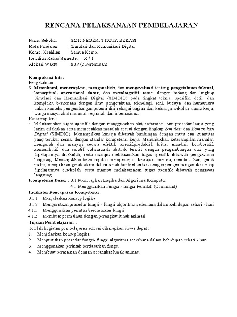 RPP Terbaru | PDF | Metode & Bahan Ajar | Komputer