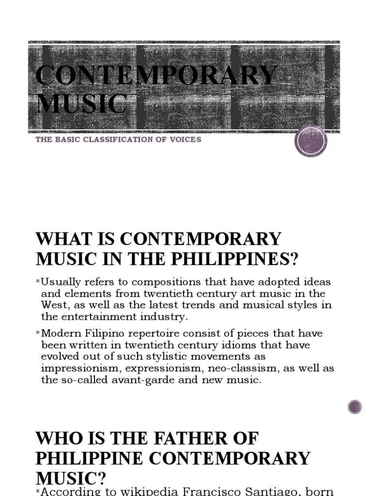 Contemporary Music: The Basic Classification of Voices | PDF | Art ...