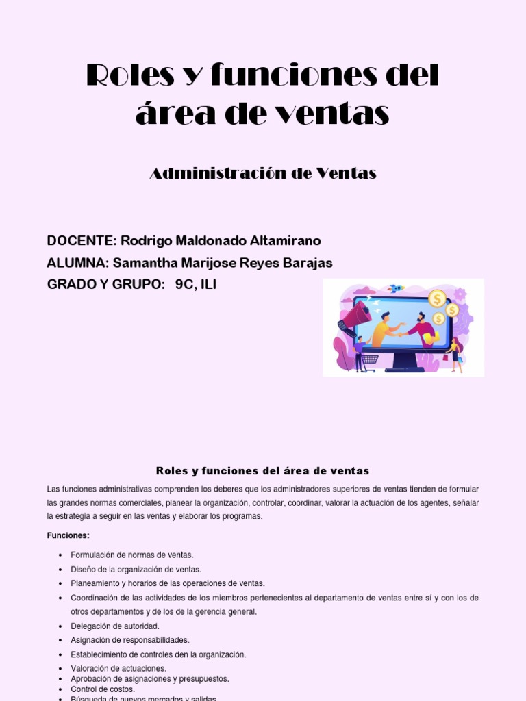 Roles y Funciones de Ventas | PDF | Planificación | Marketing