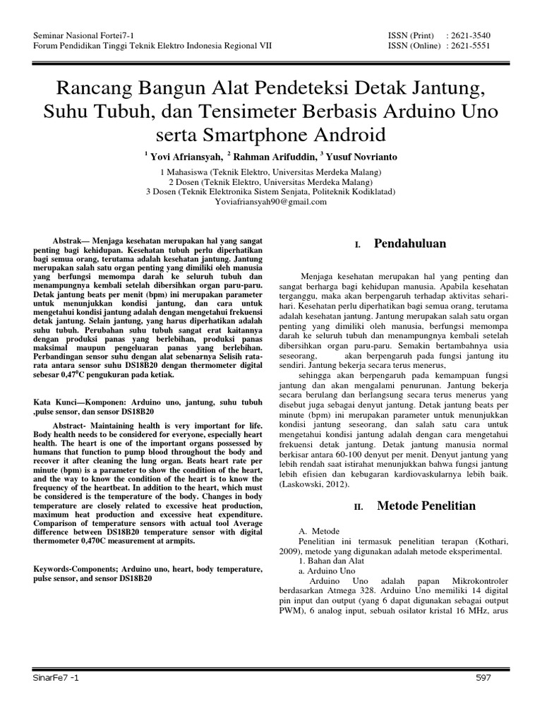 Alat Kesehatan Arduino: Detak Jantung & Suhu | PDF | Teknologi & Rekayasa