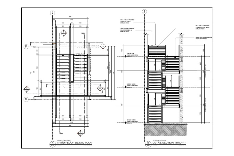 Third Floor Detail Plan Detail Section Thru "1": Stair 3 (Main Stair ...