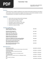 B.ed Graduate Sample Resume | PDF | Change | Behavior Modification