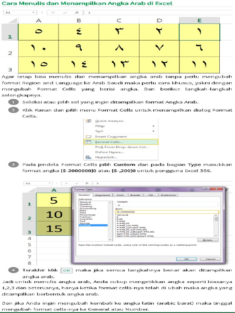 Cara Menulis Angka Arab Di Excel | PDF