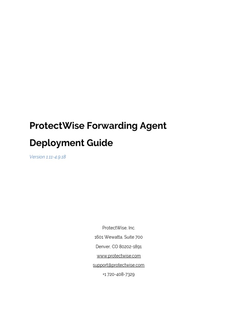 Guide - ProtectWise Forwarding Agent Deployment Guide | PDF | Software Repository | Installation ...