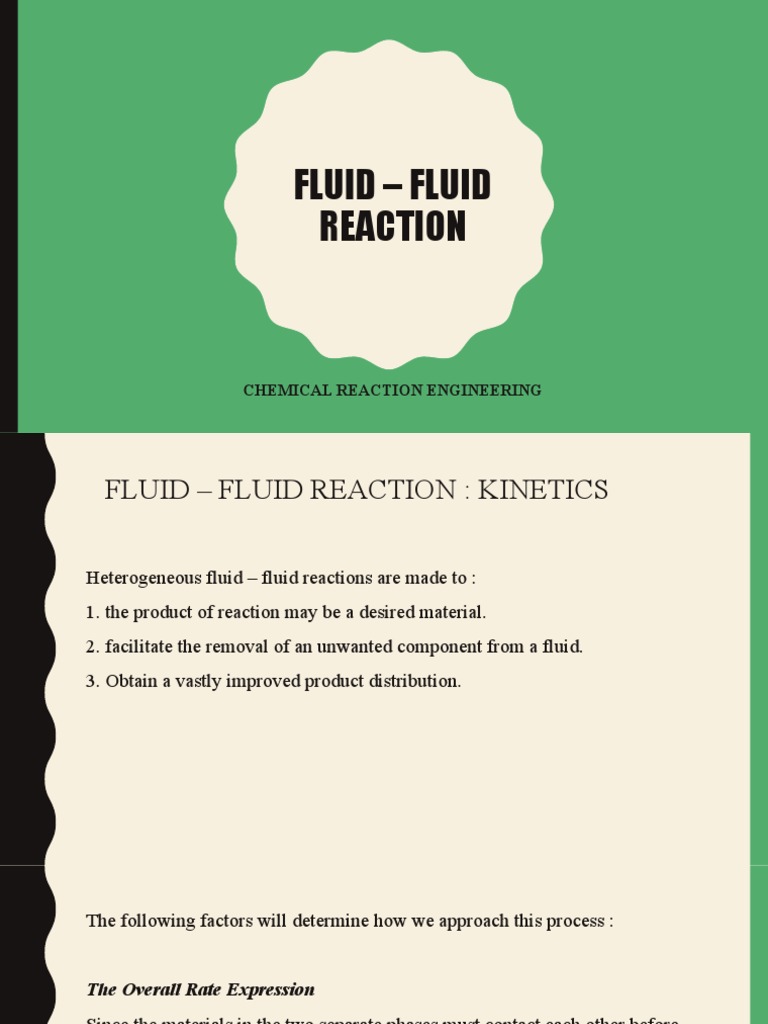 CRE_ Fluid-Fluid Reaction | PDF | Reaction Rate | Chemical Reactions