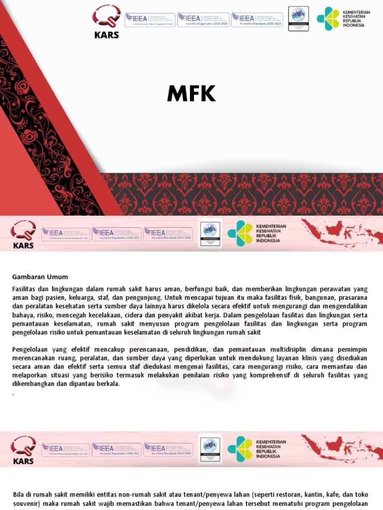MFK Sesuai Standar Akreditasi RS Kementerian Kesehatan 2022 | PDF