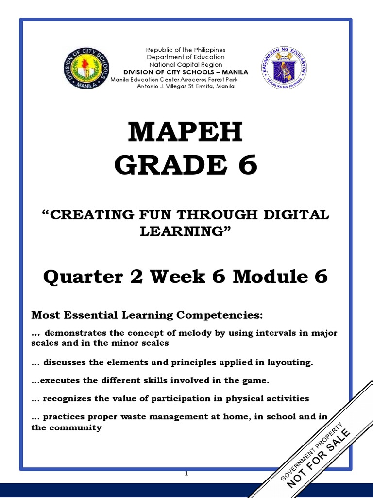 Mapeh Grade 6: Quarter 2 Week 6 Module 6 | PDF | Scale (Music ...